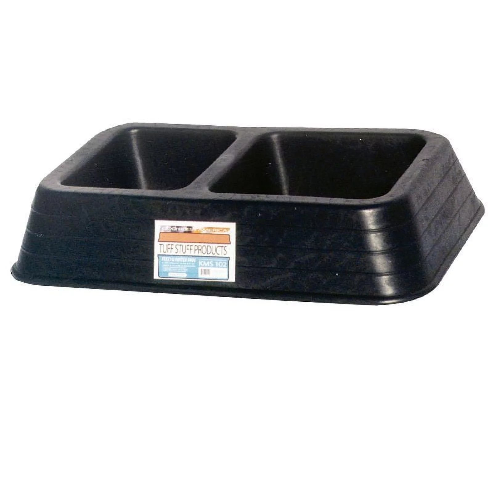 Tuff Stuff Products Heavy Duty Double Dish for Pets, Black - Walmart.com