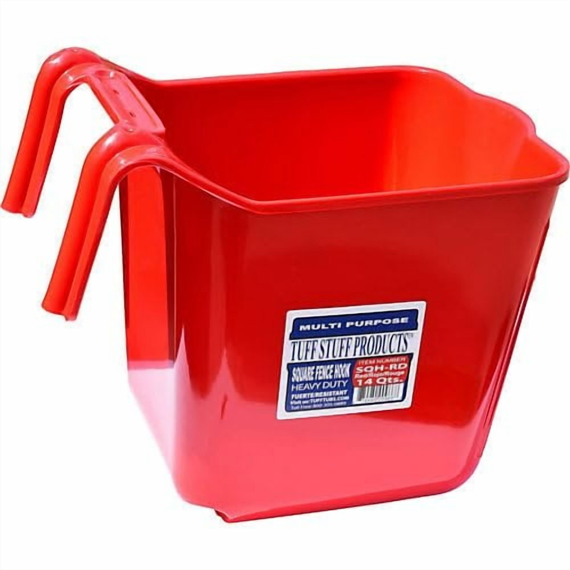 Tuff Stuff Square Fence Hook Bucket 14qt Red - Walmart.com