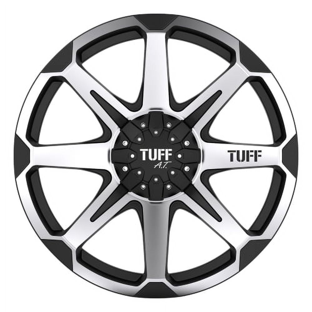 Tuff T01 22X9.5 5X127/5X139.7 15Et 125.1Cb Silver W/ Brushed Silver ...