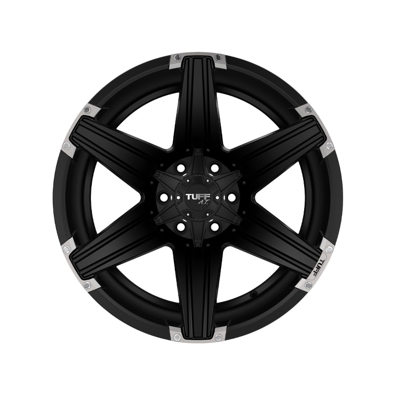 Tuff T12 20X12 6X139.7 -45Et 117Cb Satin Black W/ Brushed Inserts Wheel ...