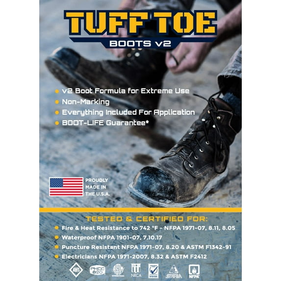 Tuff Toe V2 Heavy Duty Boot Guard Protector | Waterproof Non-Slip Sole ...