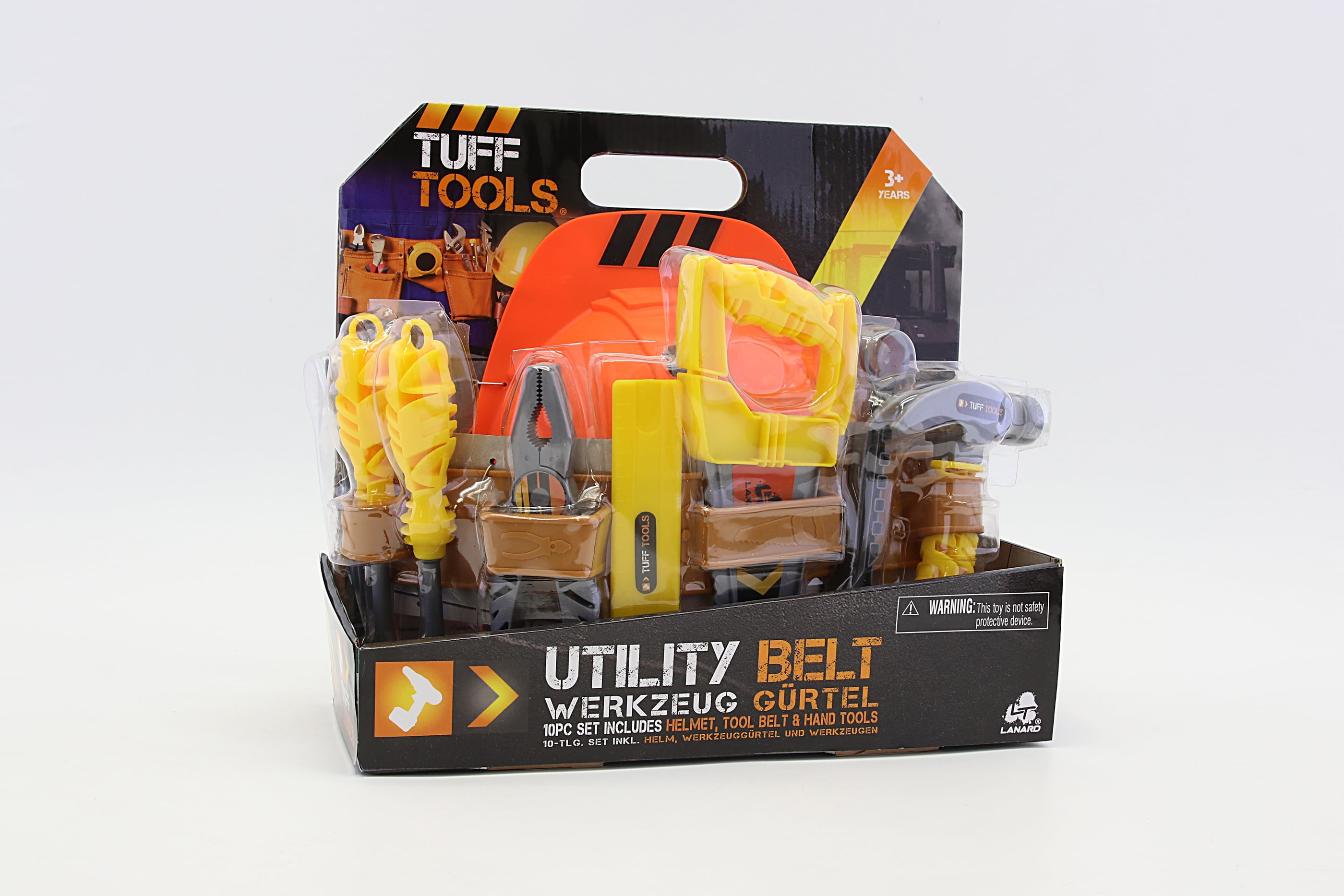 Tuff Tools Pretend Play 10 Piece Toy Utility Belt Set w/ Helmet, Tool ...