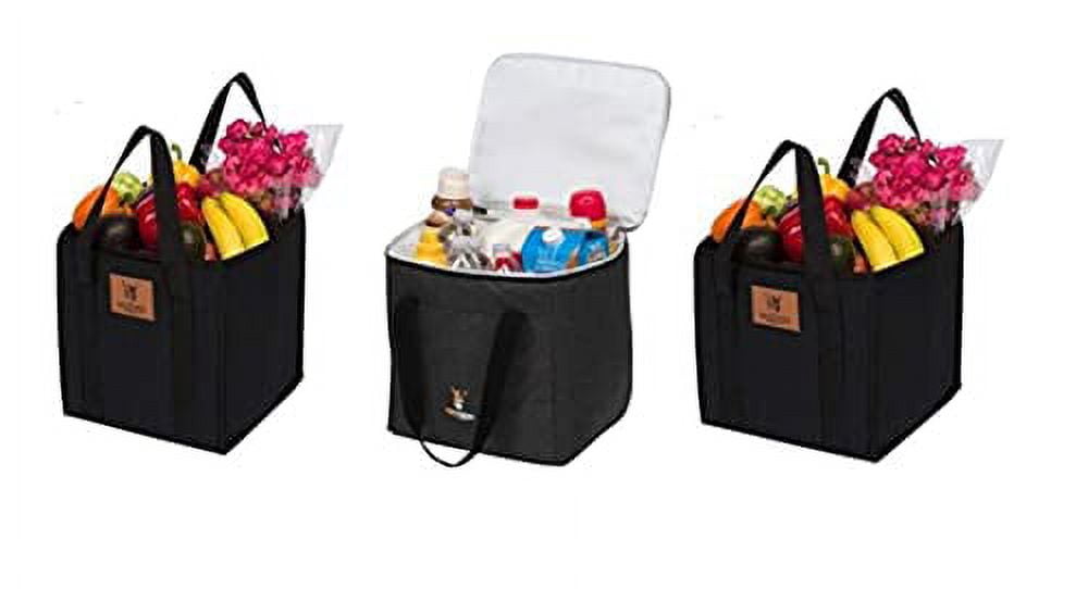 Tuff Viking Large Reusable Grocery Shopping Bags, Long Handles, Durable ...