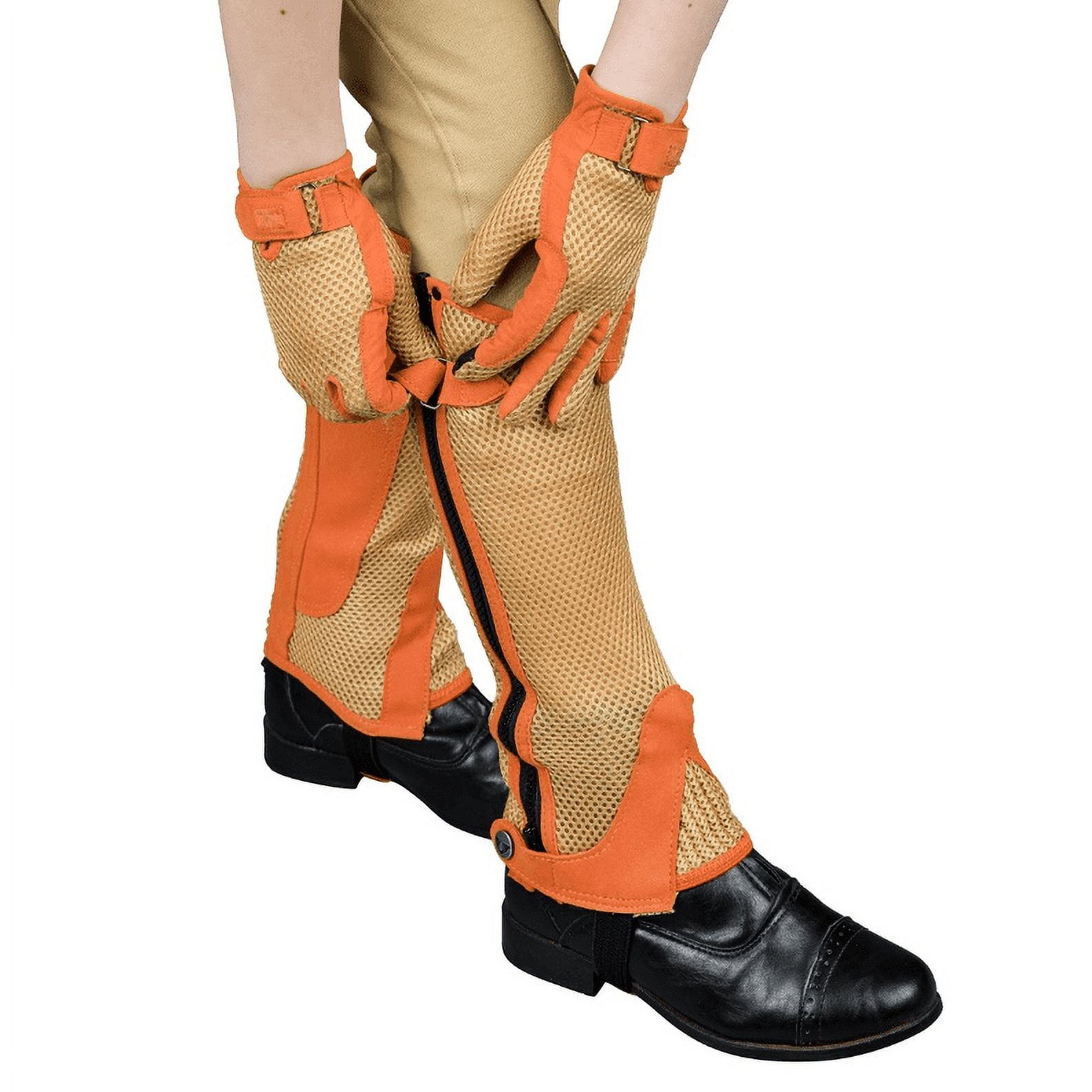 TuffRider Children's Double Up Air Mesh Half Chap and Glove Set- Tan ...