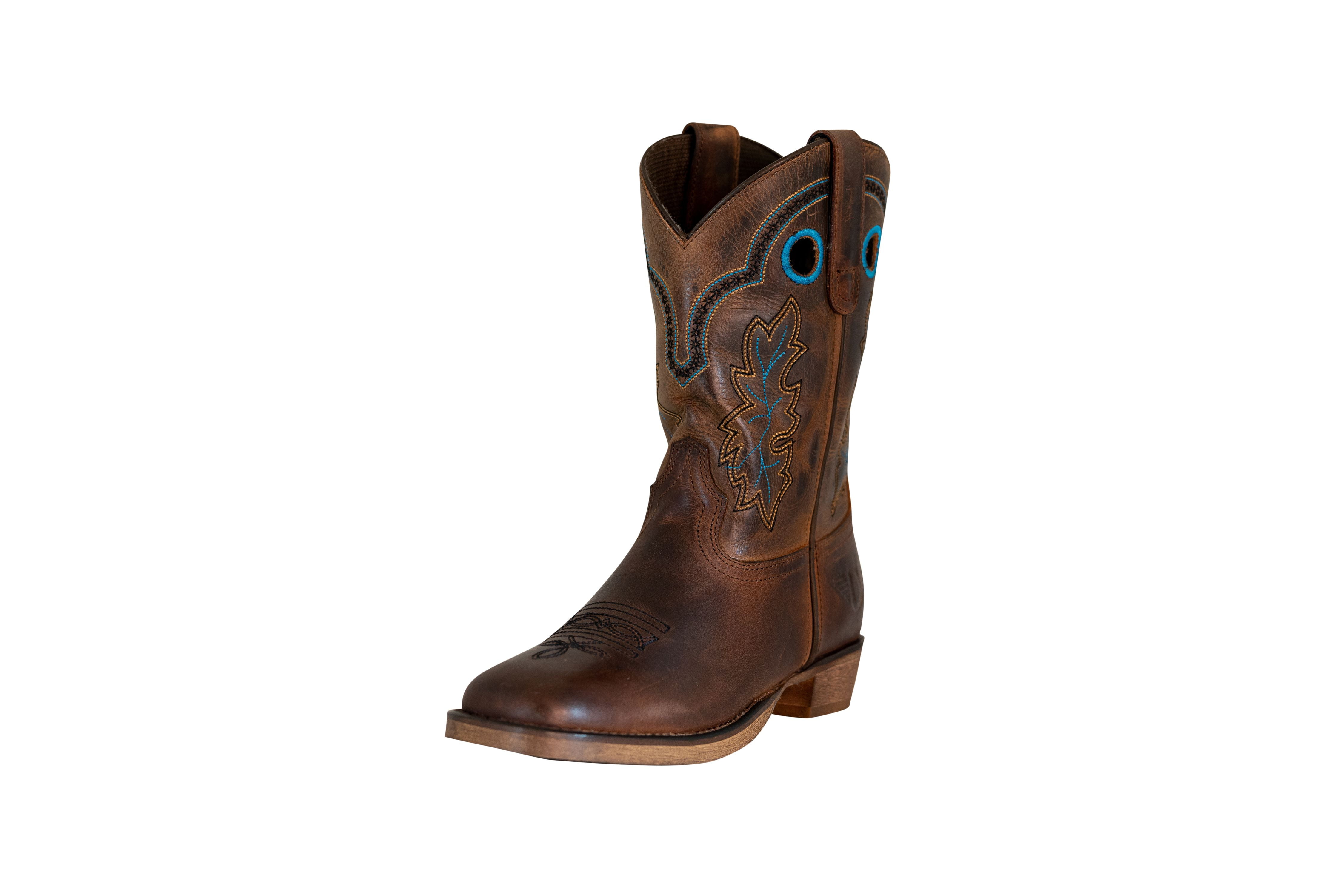 TuffRider Children's Rushmore Square Toe Western Boot- Brown- 11C ...