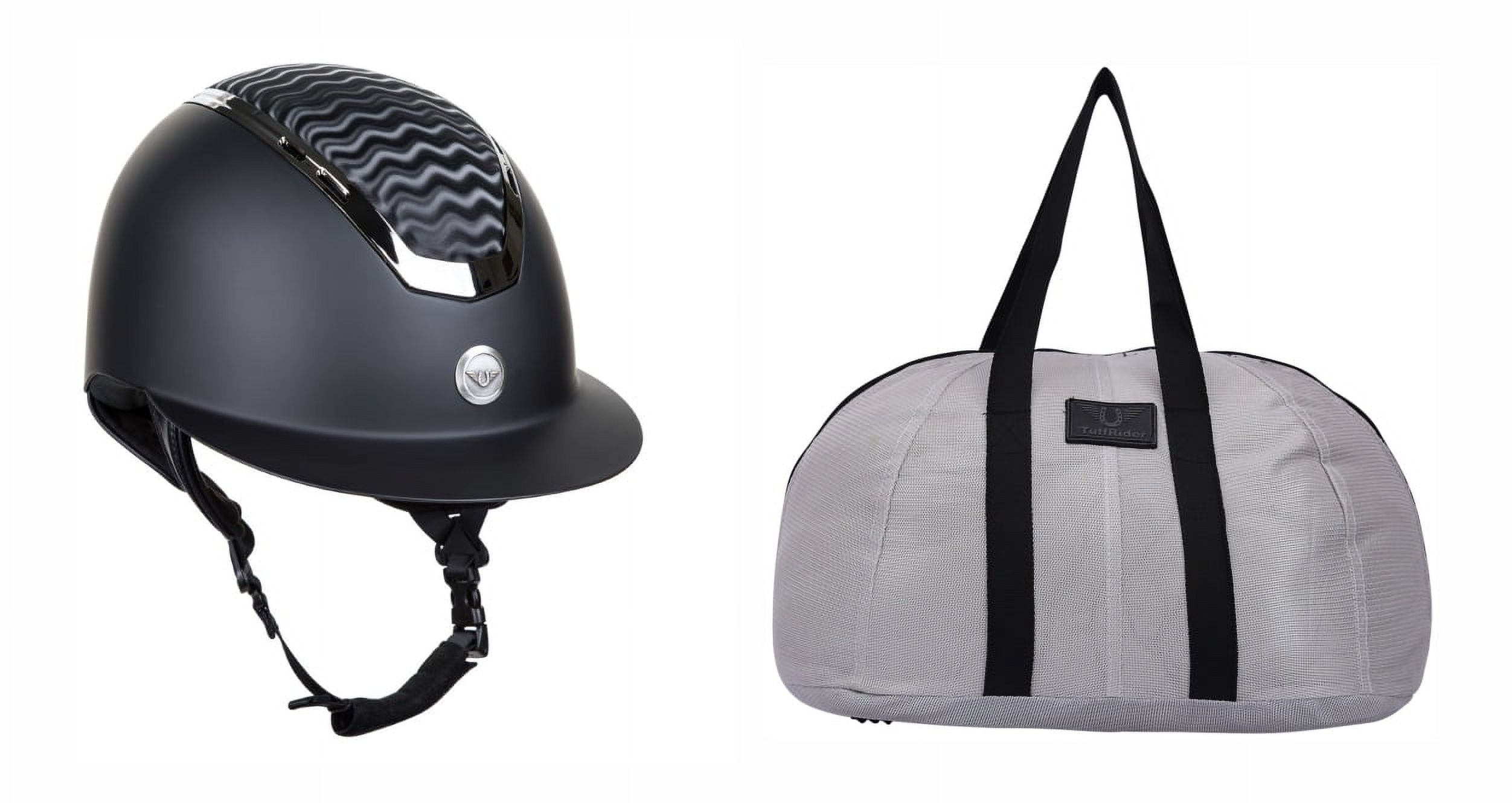 TuffRider Guardian Plus Wide Brim Helmet L Black with BONUM Helmet Bag ...