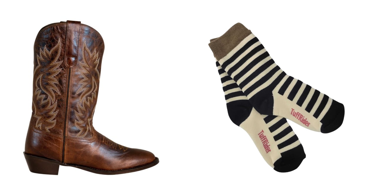 TuffRider Ladies Moran Square Toe Western Boot- Brown- 9 With Free ...