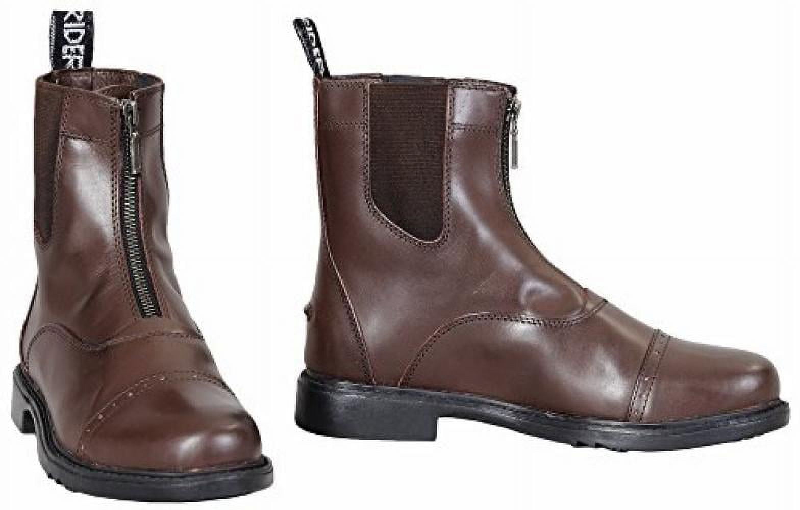 TuffRider Men's Barouque Front Zip Paddock Boots with Metal Zipper ...