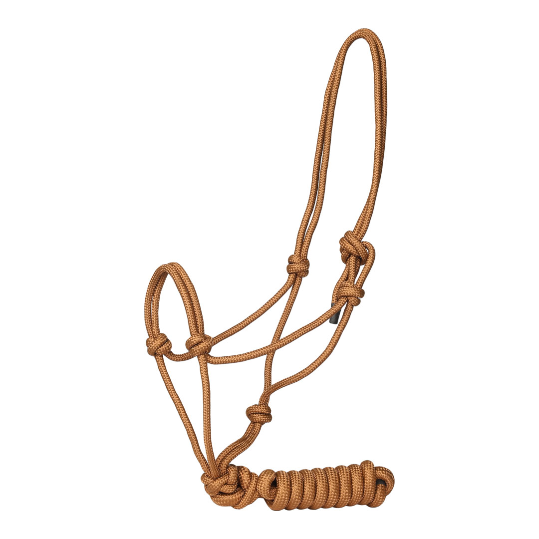 TuffRider Rugged Rope Halter with matching 6 foot lead -Chocolate Brown ...