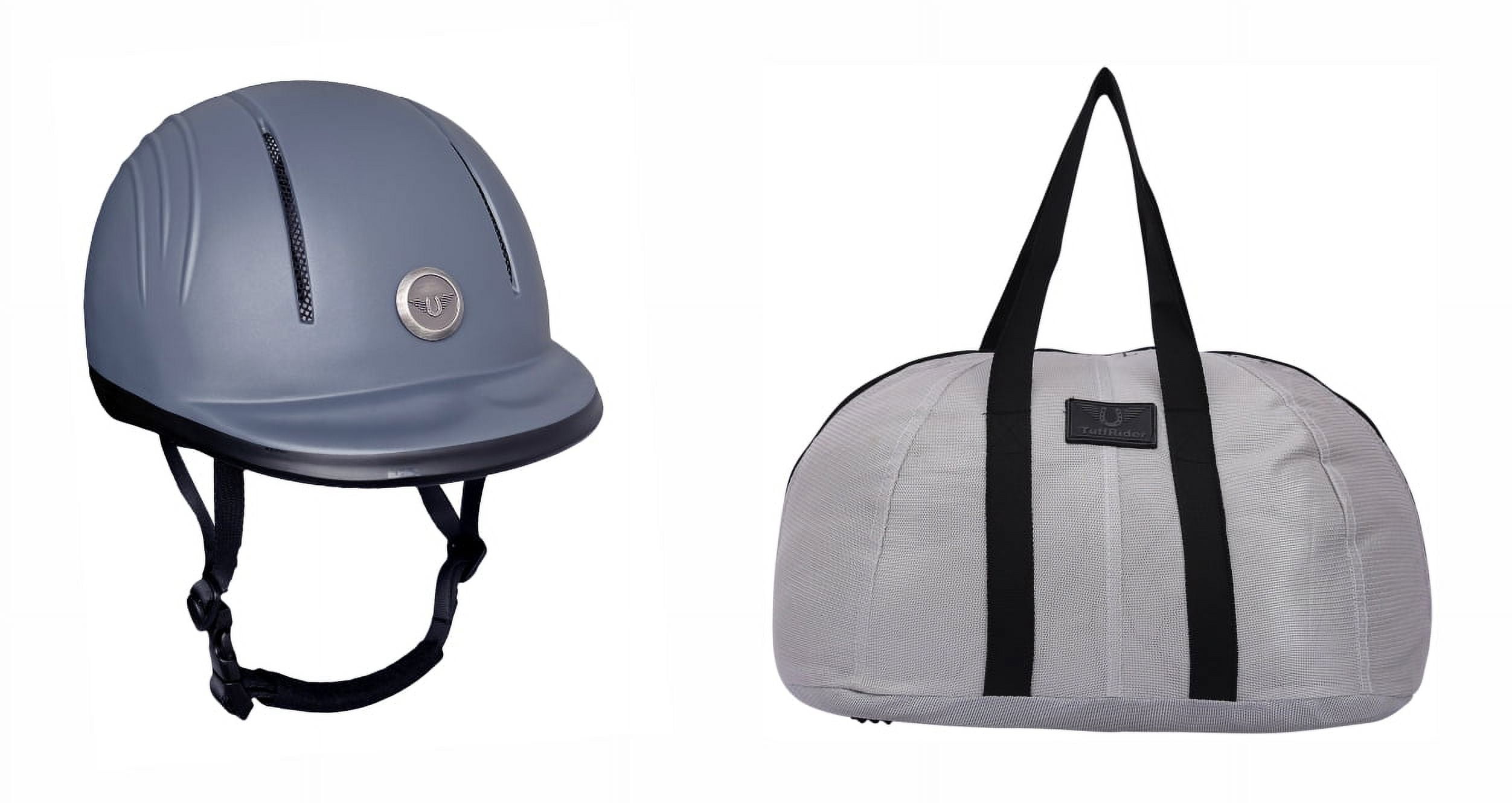 TuffRider Starter Basic Helmet L Gray with BONUM Helmet Bag with ...