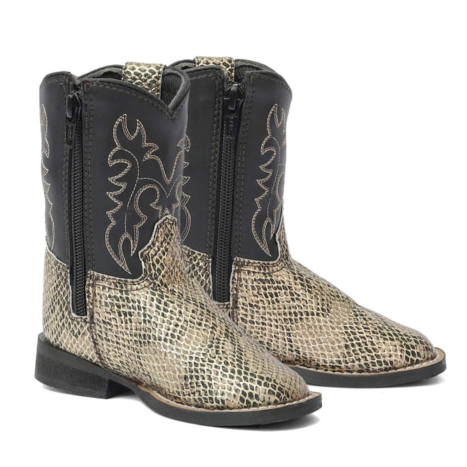 TuffRider Toddler Black Snake in My Boot Western Leather Boots ...