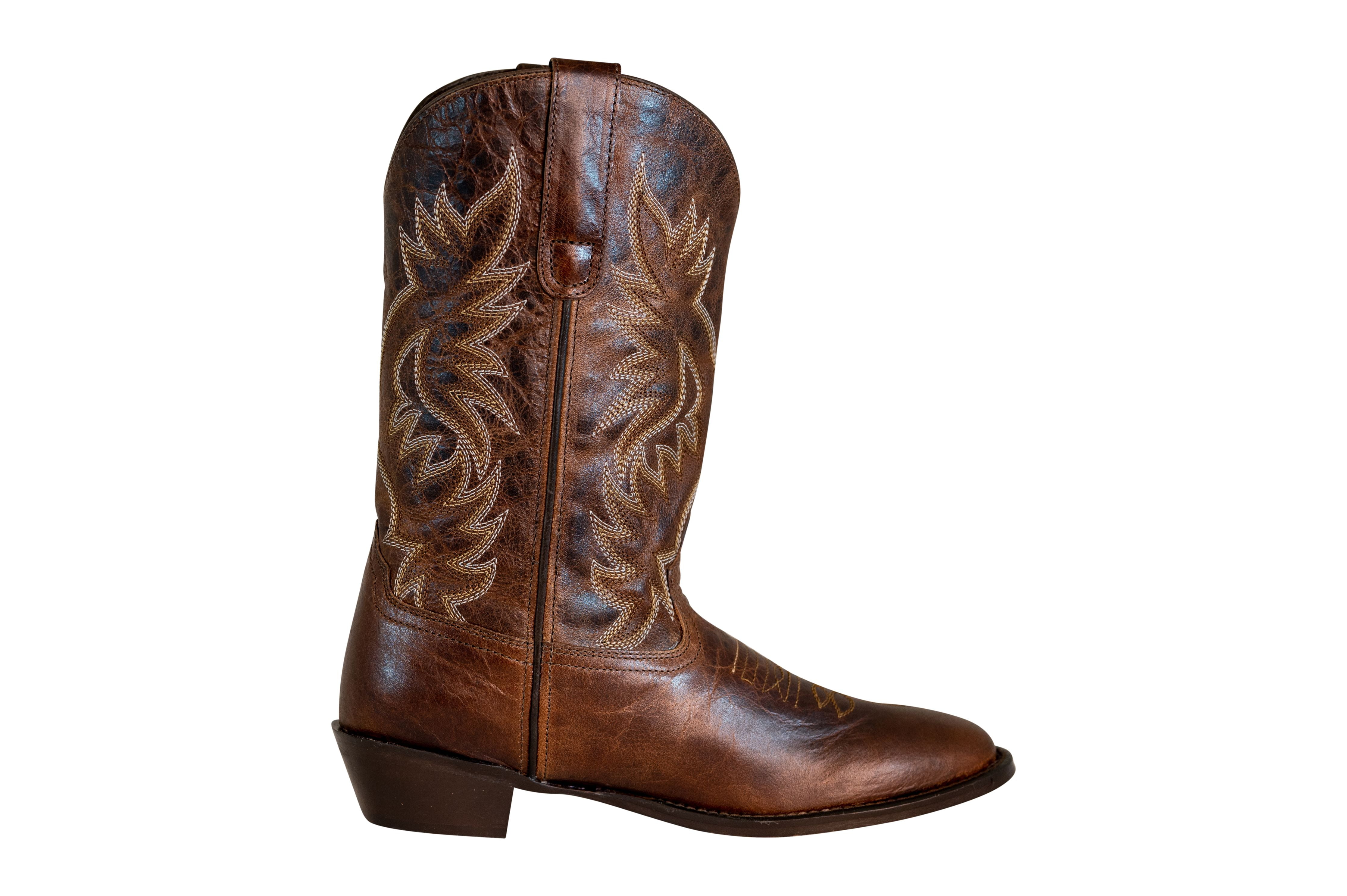 TuffRider Women Moran Leather Square Toe Western Boots Brown 8.5 ...