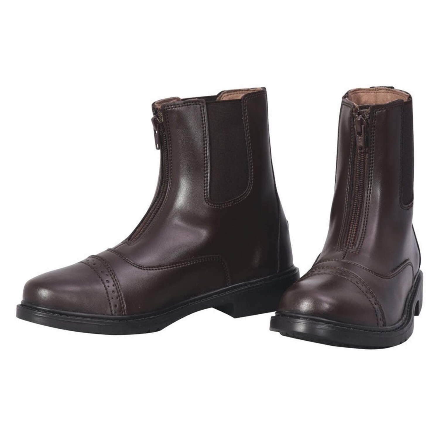 TuffRider Women Starter Synthetic Leather Front Zipper Paddock Boots ...