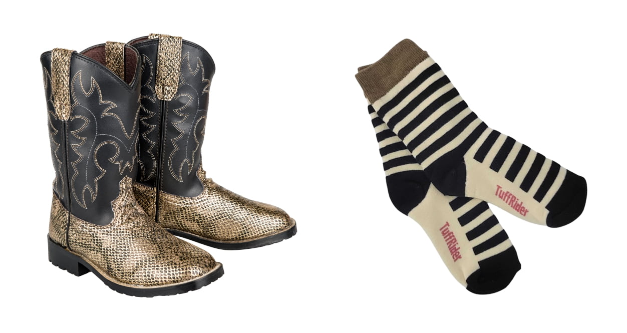 TuffRider Youth Snake In My Boot Western Boot- 7- Black-Orange With ...