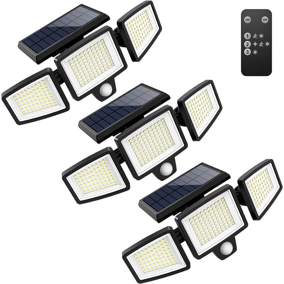 Tuffenough Solar Outdoor Lights 2500LM 210 LED Security Lights with ...