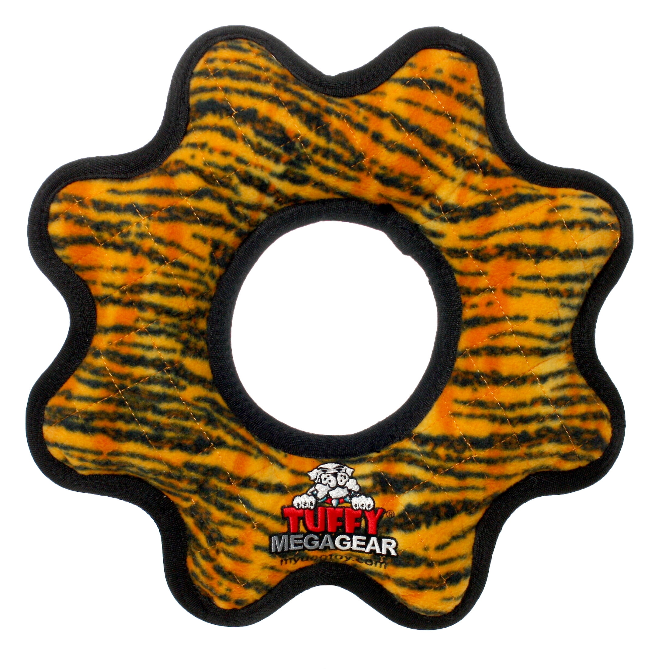 Tuffy Mega Gear Ring, Tiger Durable Plush Squeaky Dog Toy - Walmart.com