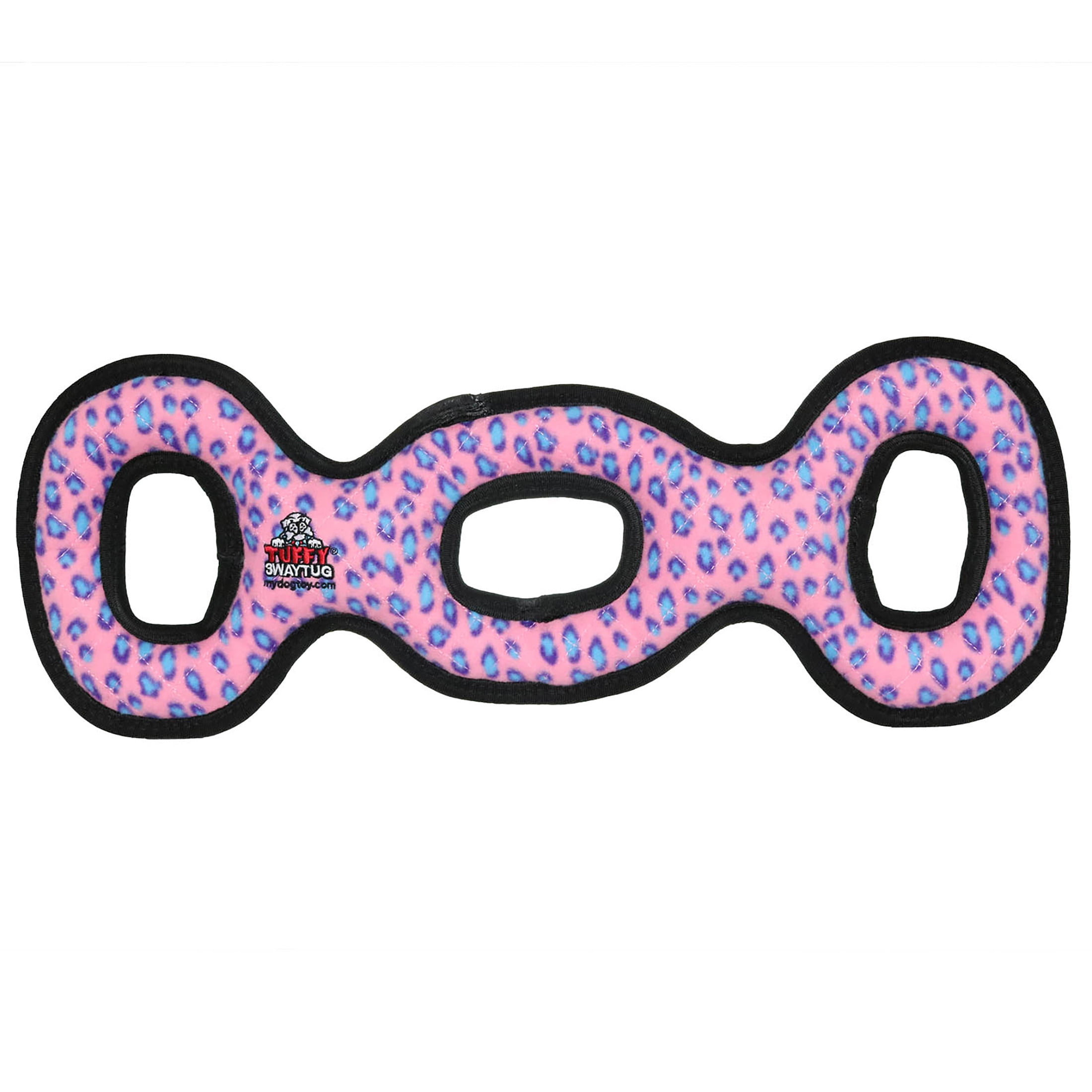 Tuffy Ultimate 3WayTug Pink Leopard Durable Squeaky Plush Dog Toy ...