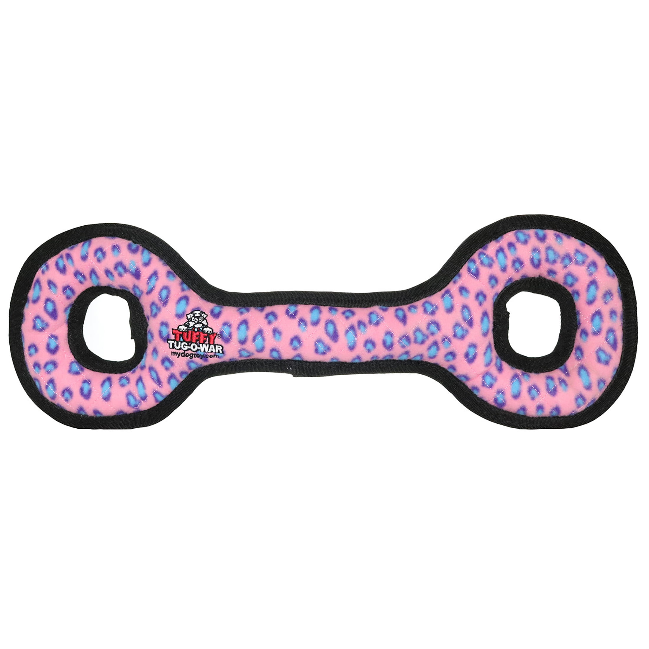 Tuffy Ultimate Tug-O-War Pink Leopard Durable Plush Squeaky Dog Toy ...