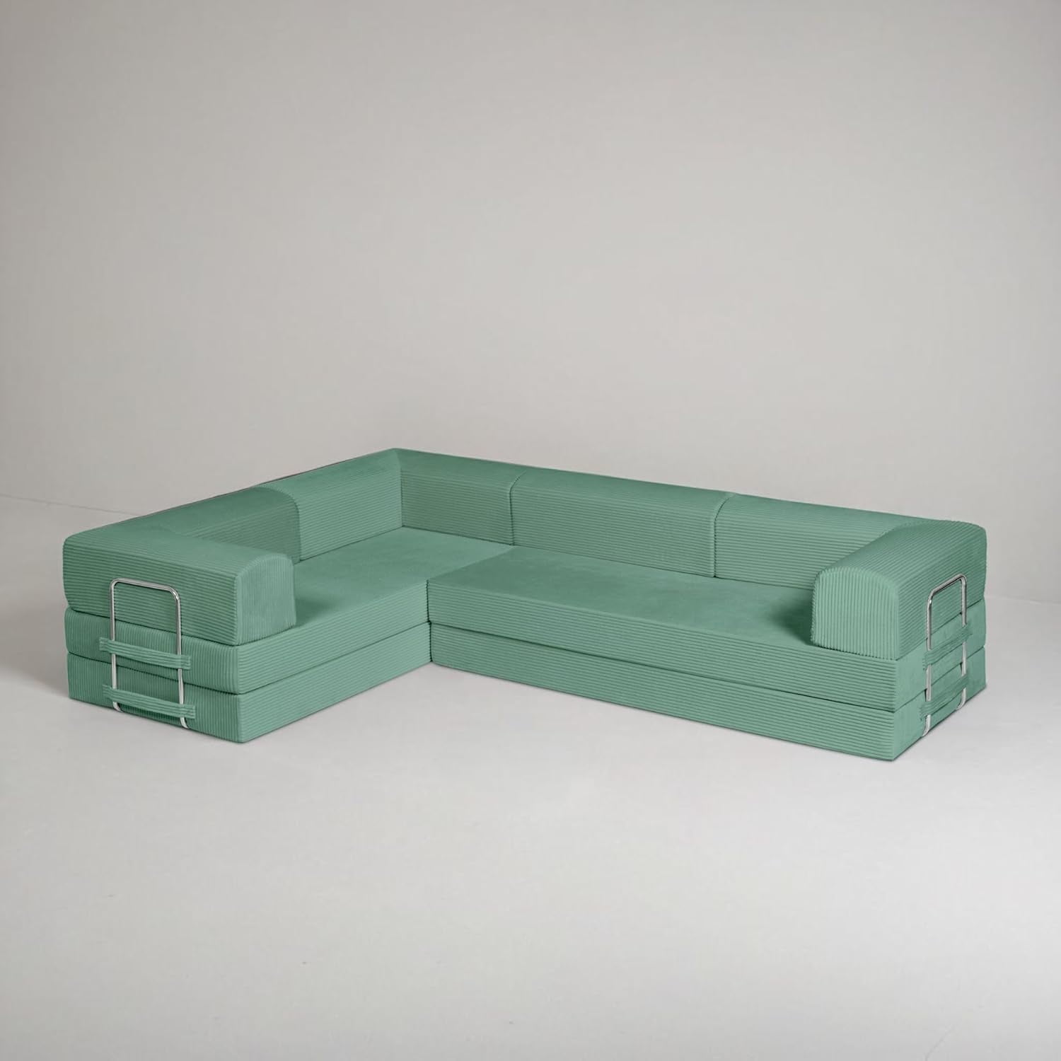 TUFT & FINCH Premium Modern L Shaped Boneless Couch, Cloud Couch, Convertible Sleeper Sofa Pull ...