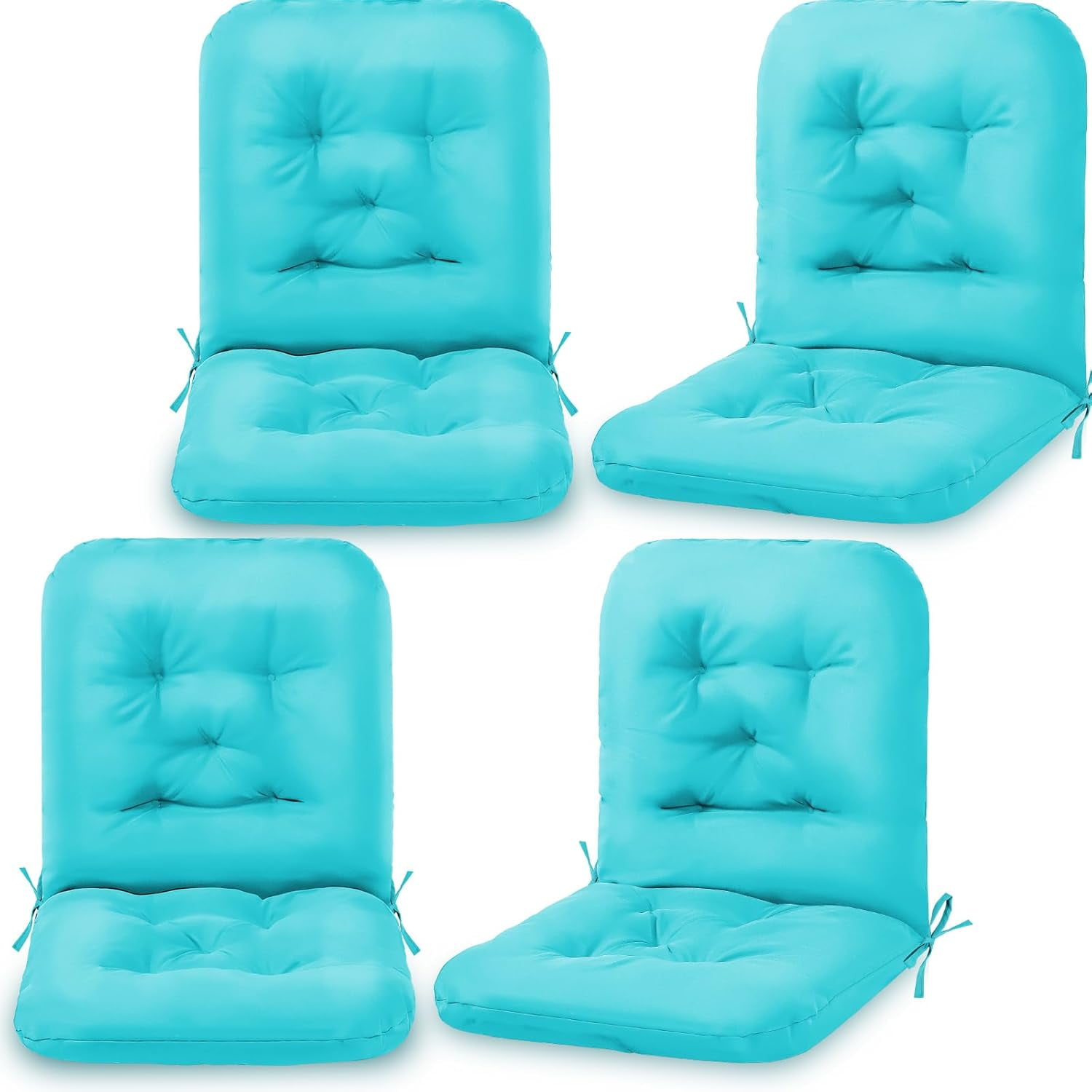 Tufted Back Chair Cushion Indoor Outdoor Weather Resistant Swivel ...