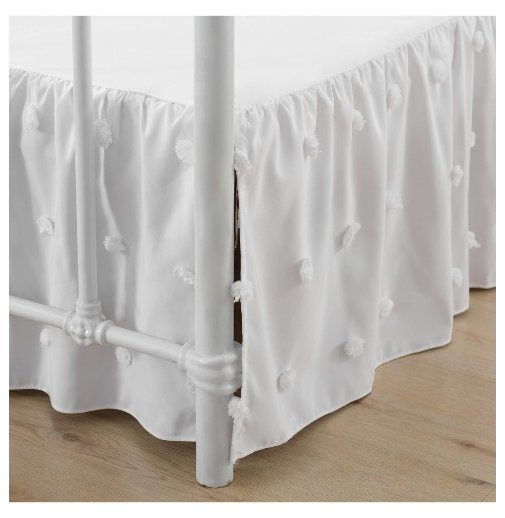 Tufted Bed Skirt Queen Size, Ruffled Bed Skirts with Split Corners ...