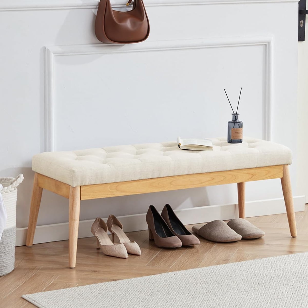 Tufted Bedroom Bench Tufted Upholstered End Of Bed Bench Indoor