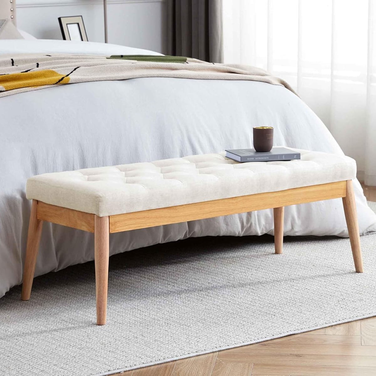 Tufted Bedroom Bench Tufted Upholstered End Of Bed Bench Indoor