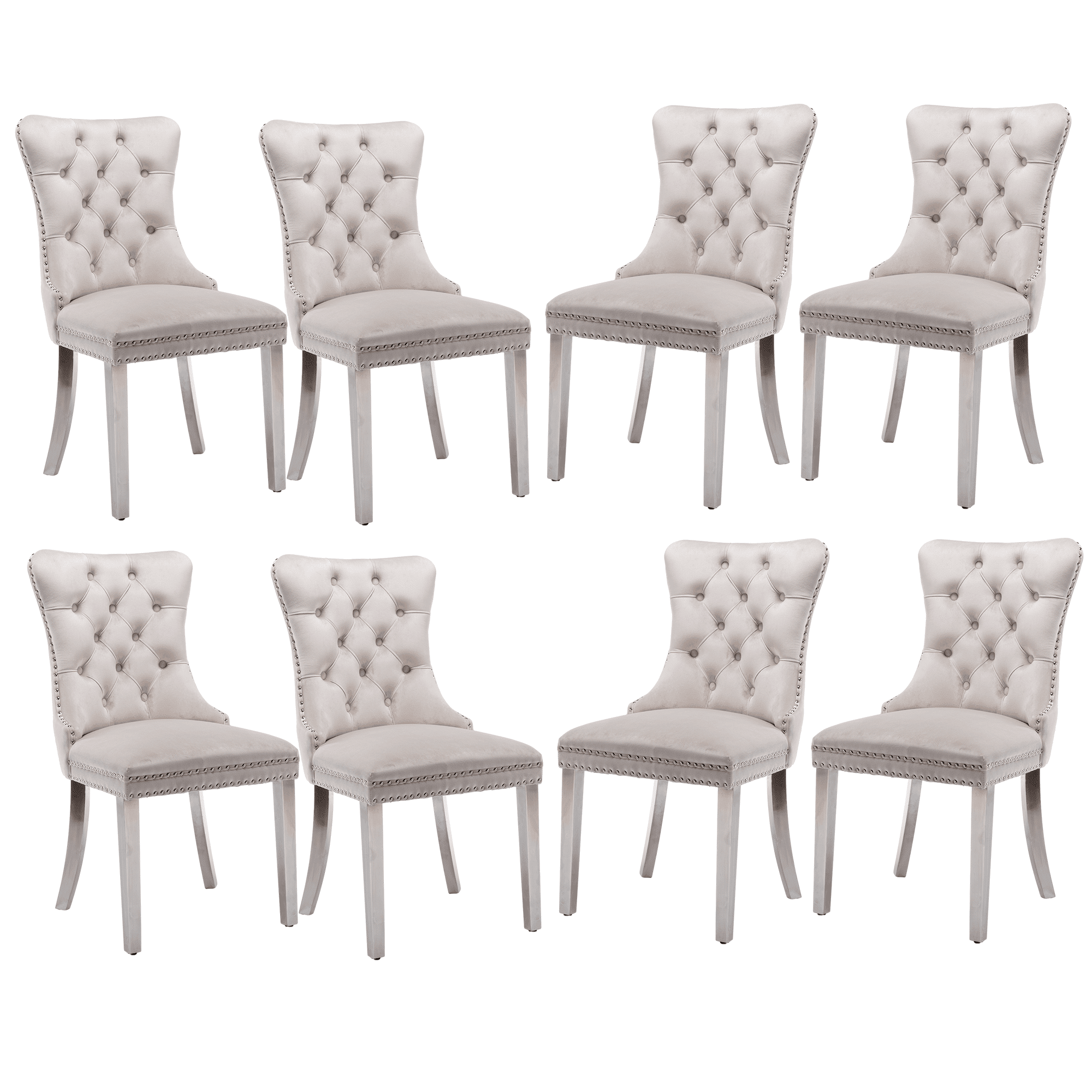 Tufted Dining Chair, Contemporary Velvet Chairs for Dining Room ...