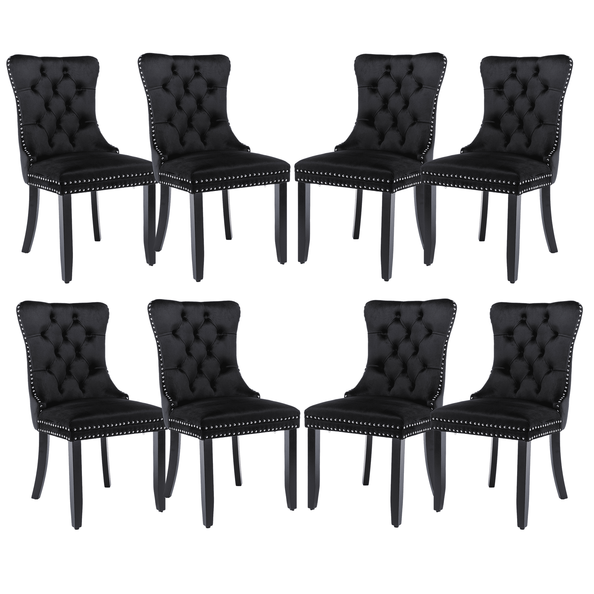 Tufted Dining Chair, Contemporary Velvet Chairs for Dining Room ...