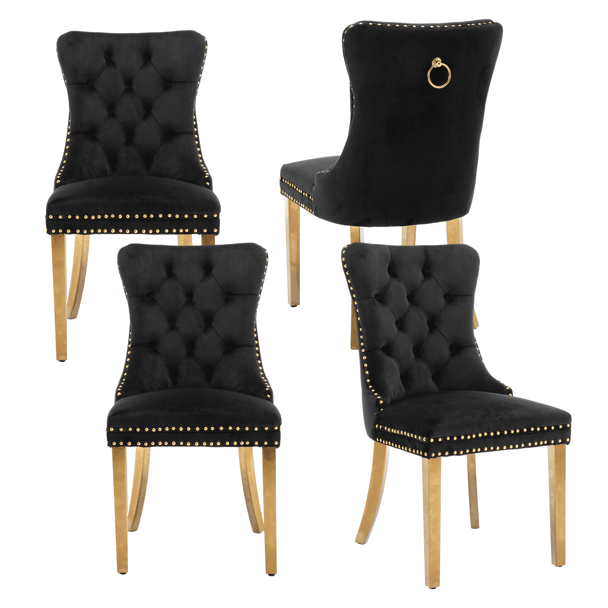 Tufted Dining Chair, Contemporary Velvet Chairs for Dining Room ...