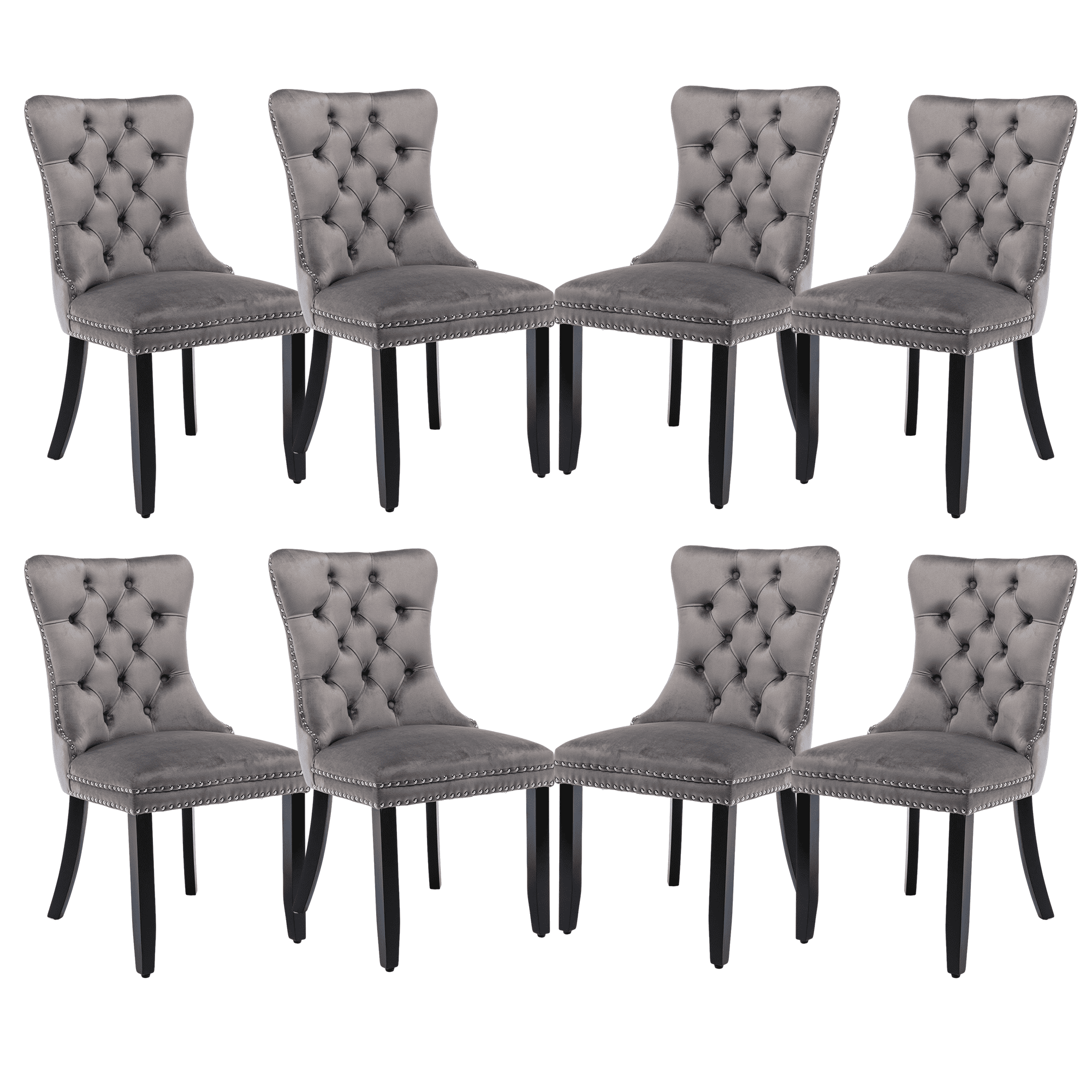 Tufted Dining Chair, Contemporary Velvet Chairs for Dining Room ...