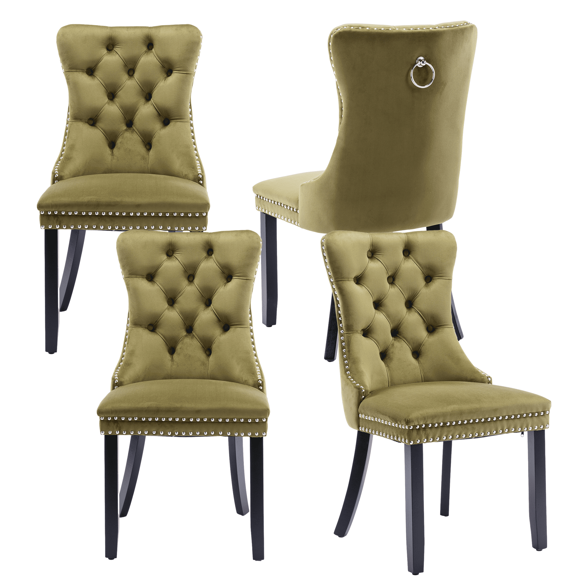 Tufted Dining Chair, Contemporary Velvet Chairs for Dining Room ...