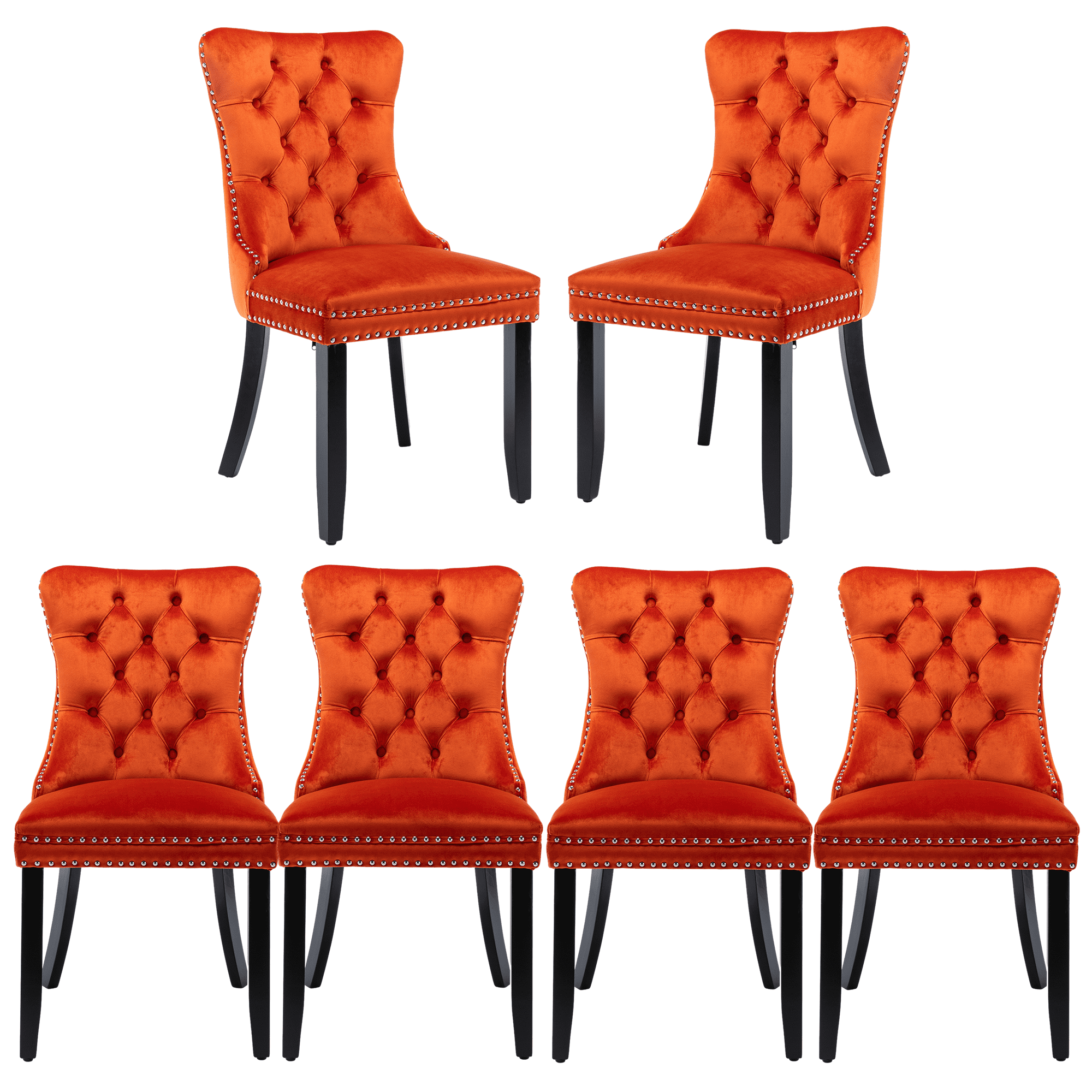Tufted Dining Chair, Contemporary Velvet Chairs for Dining Room ...