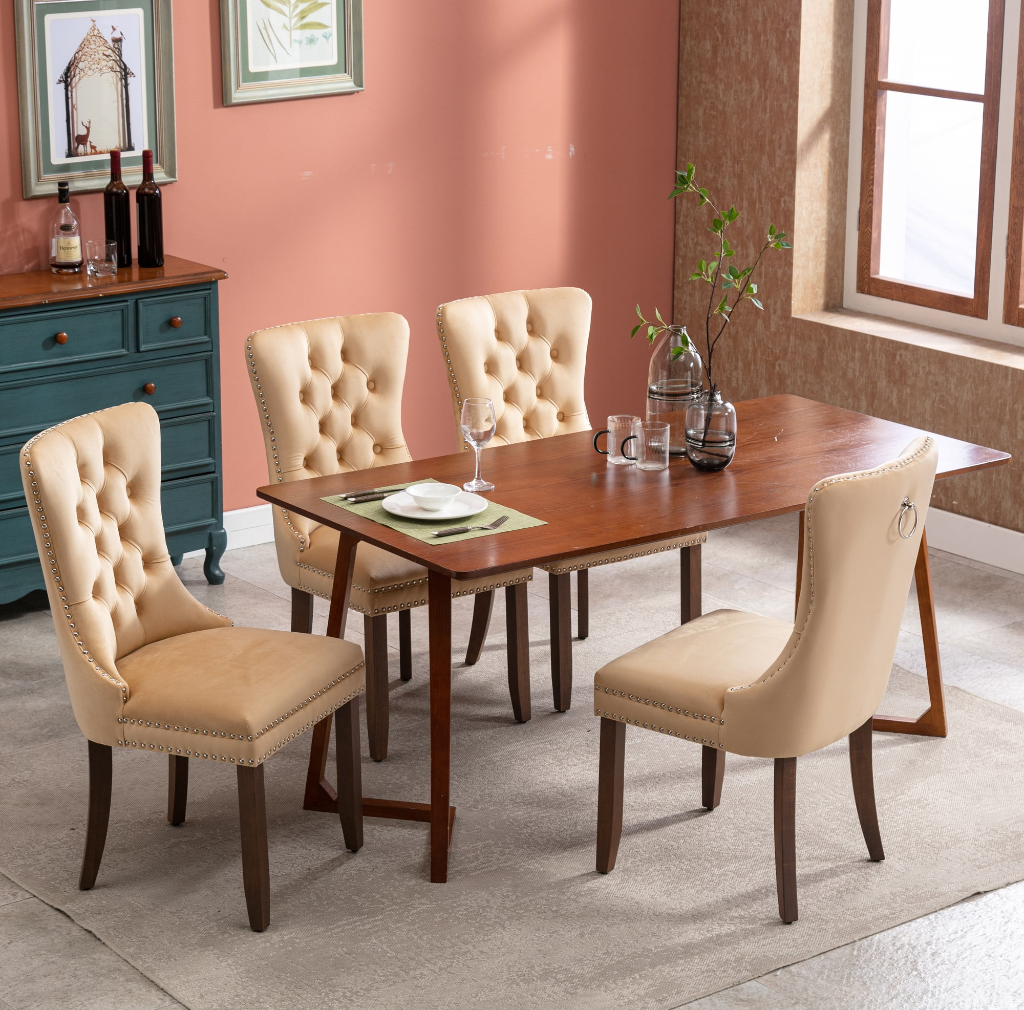 Tufted Dining Chair, Contemporary Velvet Chairs for Dining Room ...