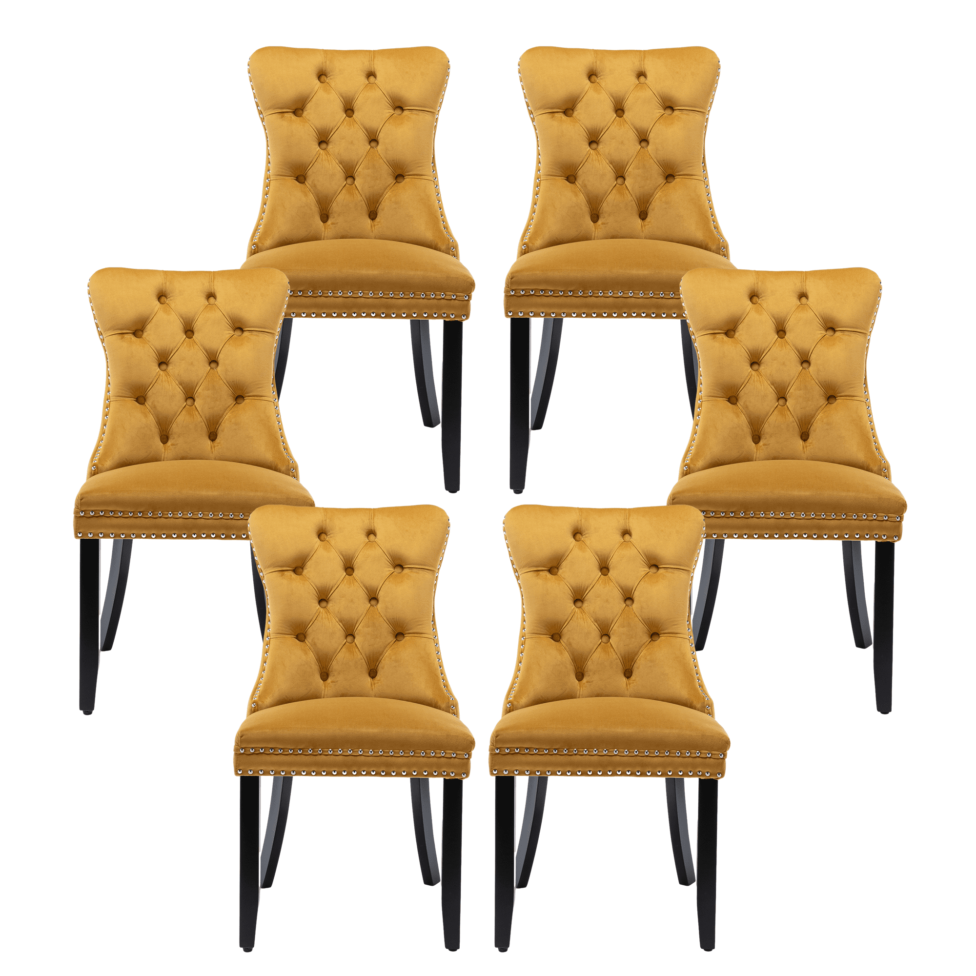 Tufted Dining Chairs Accent Diner Chairs Upholstered Fabric Dining Room ...