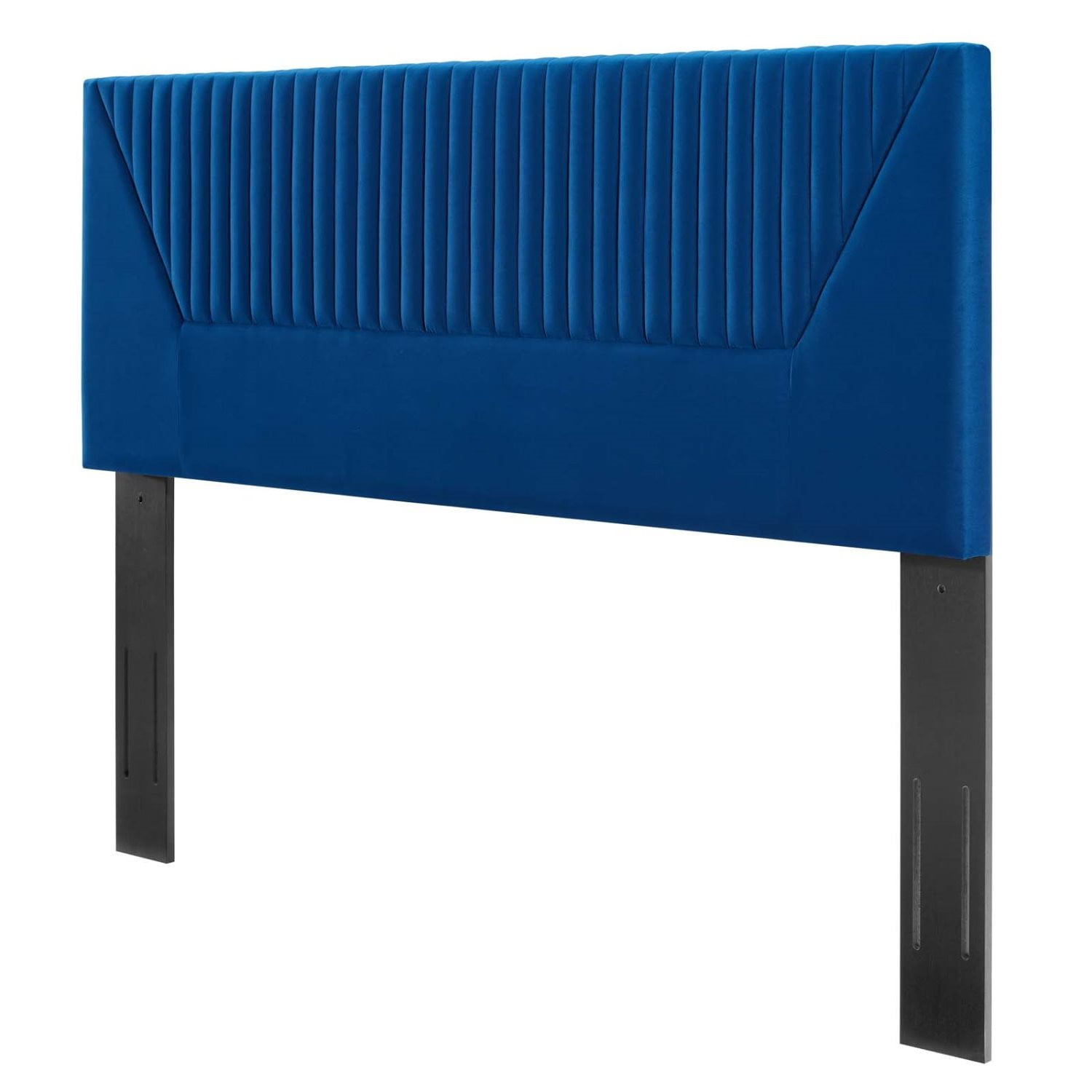 Tufted Headboard, Full Queen, Blue Navy, Velvet, Mid Century Bedroom ...