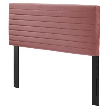 Baxton Studio Rita Velvet and Wood Twin Headboard in Light Pink ...