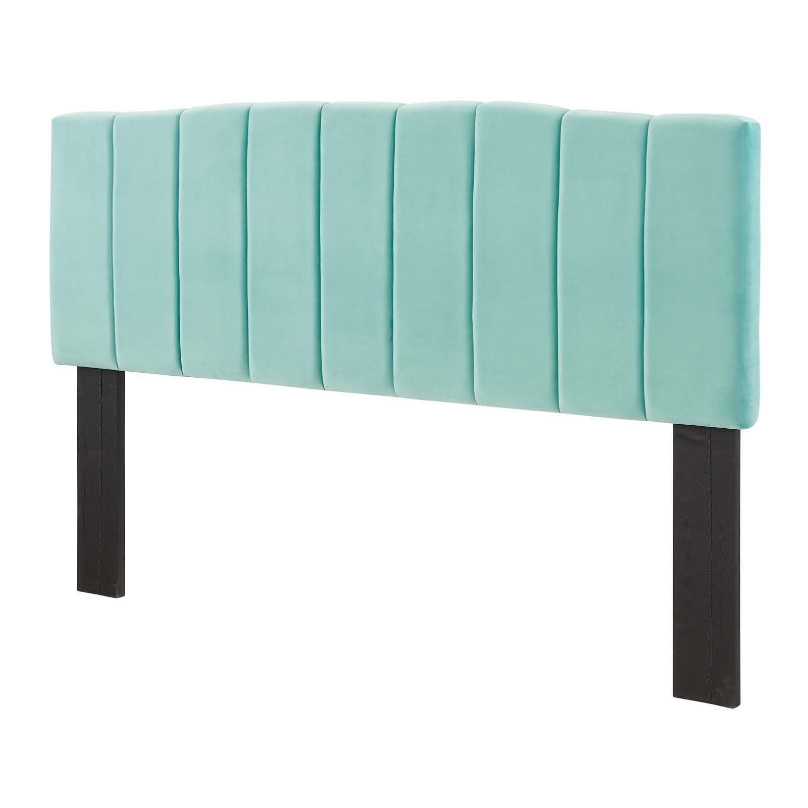 Tufted Headboard, King Size, Velvet, Blue, Modern Contemporary Urban ...