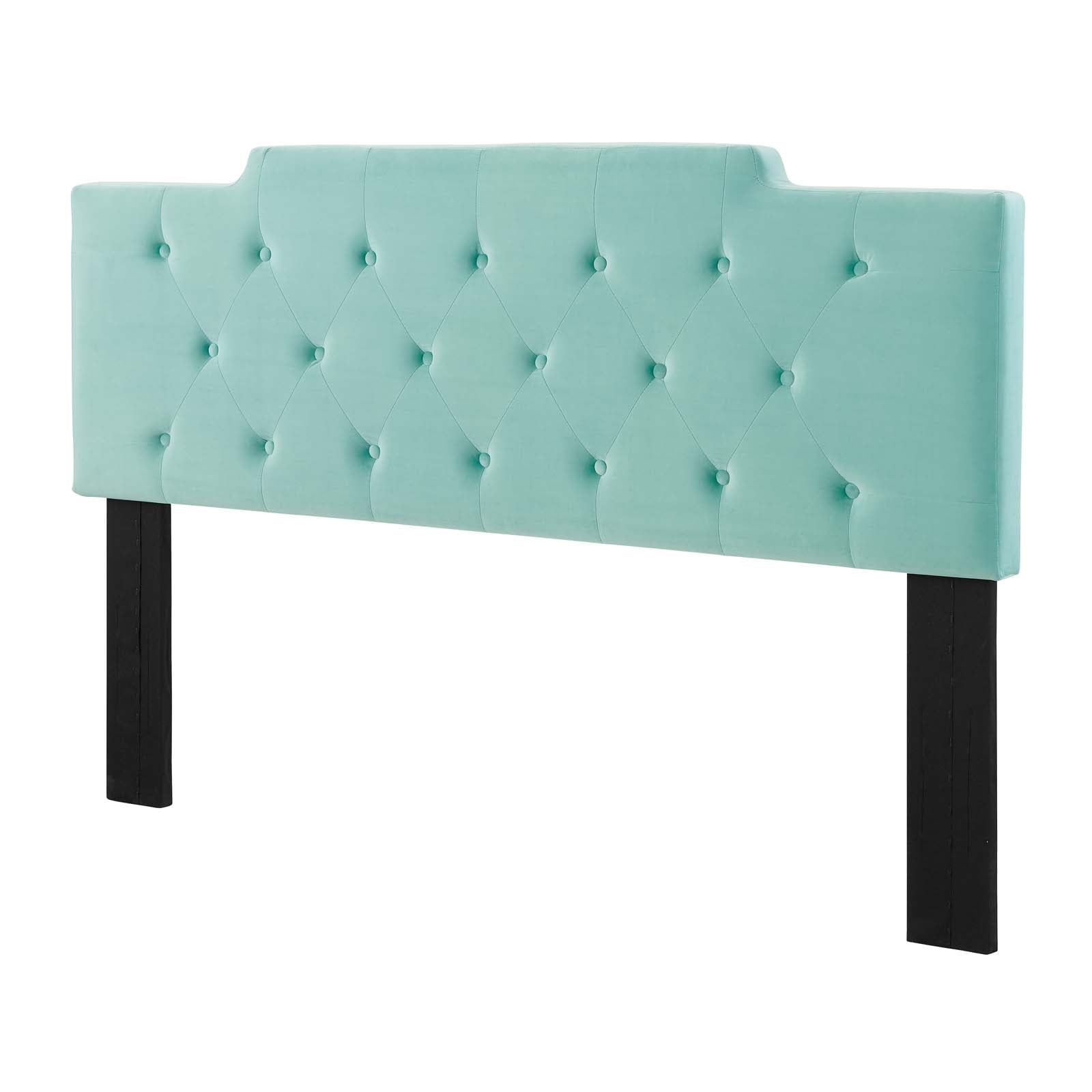 Tufted Headboard, King Size, Velvet, Blue, Modern Contemporary Urban ...