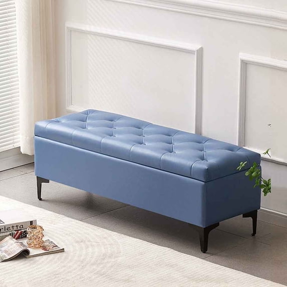 Tufted Ottoman Storage Bench Footrest Stool Seat Toy Chest,Rectangular ...