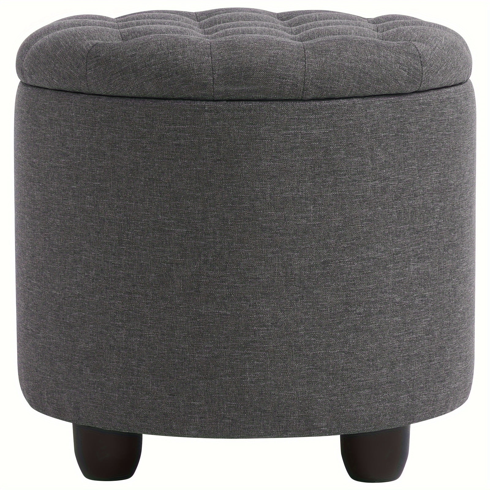Tufted Round Storage Stool, Footrest, Dressing Stool, Removable Cover ...