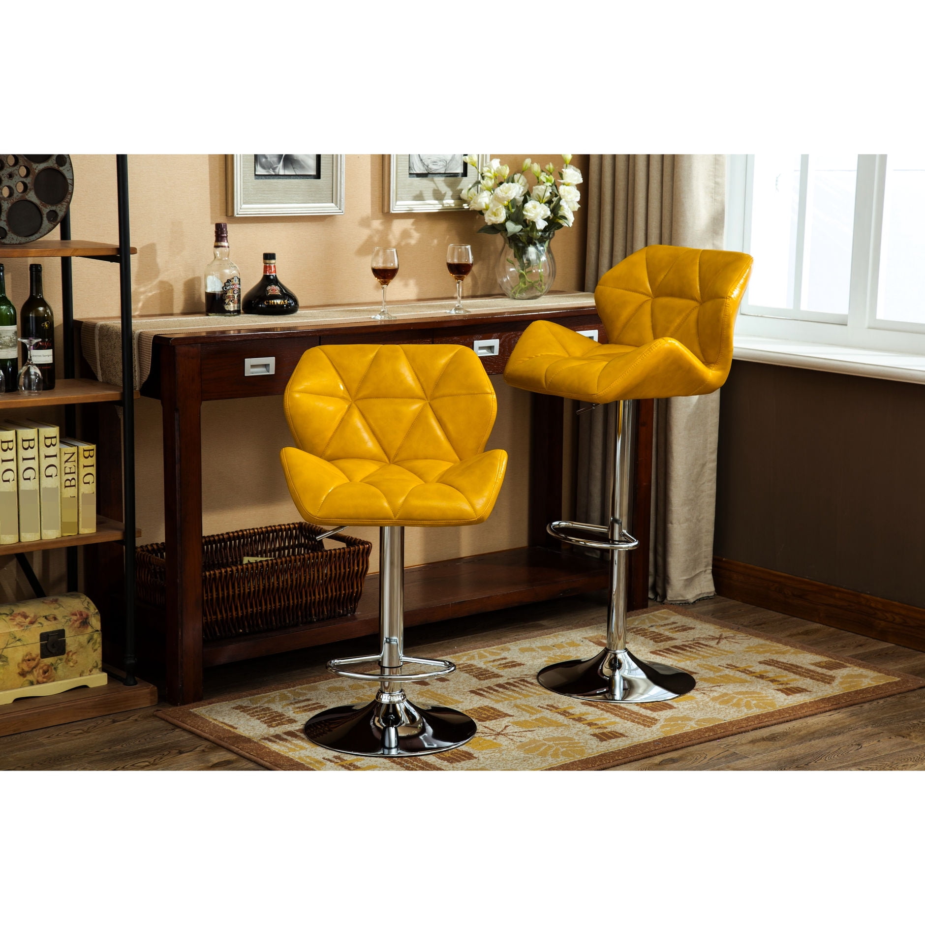 Tufted Swiveling Bar Stools+Big Base for Stability"-"Hotel Bars/Coffee ...