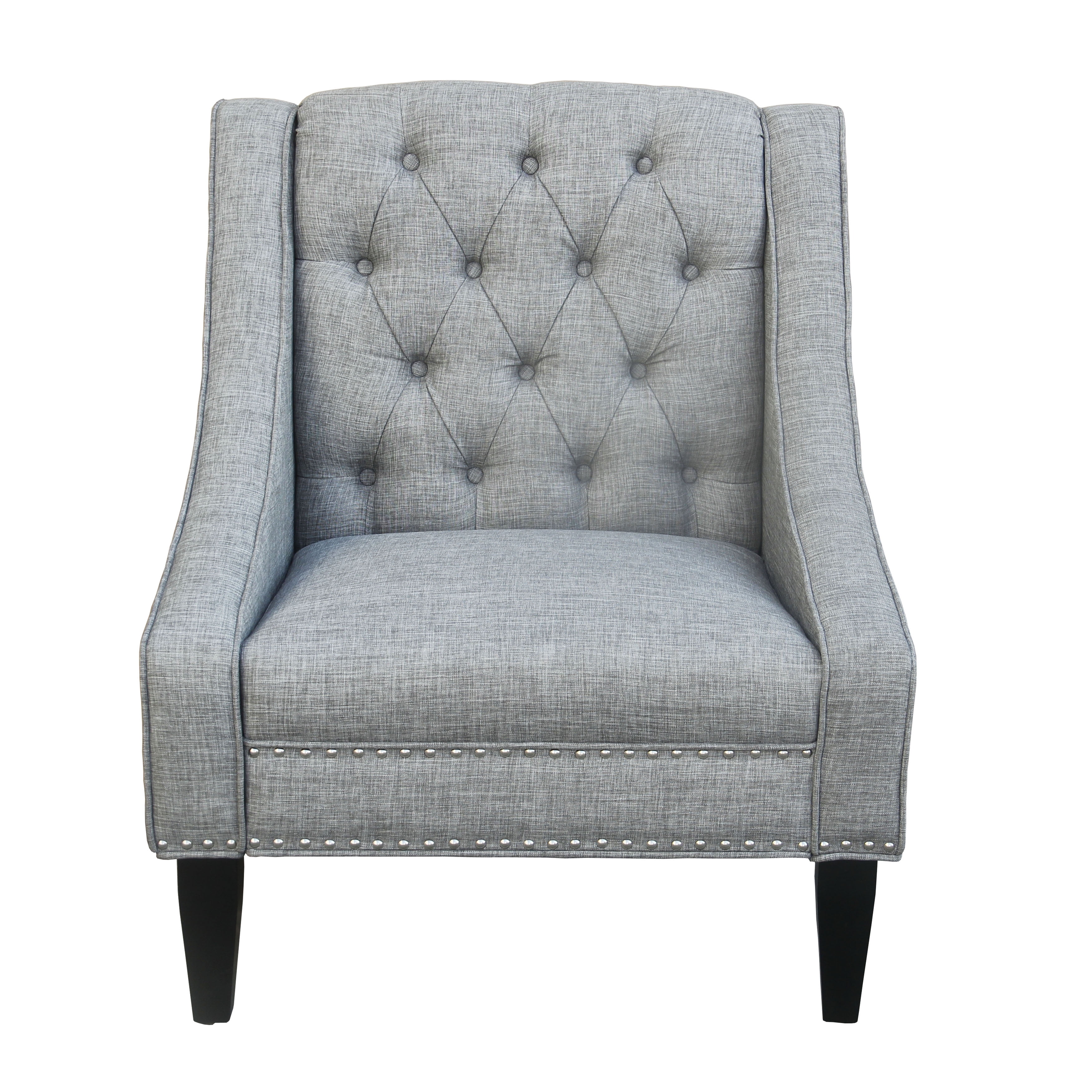 Tufted Swoop Arm Accent Chair in Gray - Walmart.com