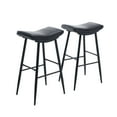 Tufted Upholstered Counter Height Bar Stools Without Back, Metal Legs ...