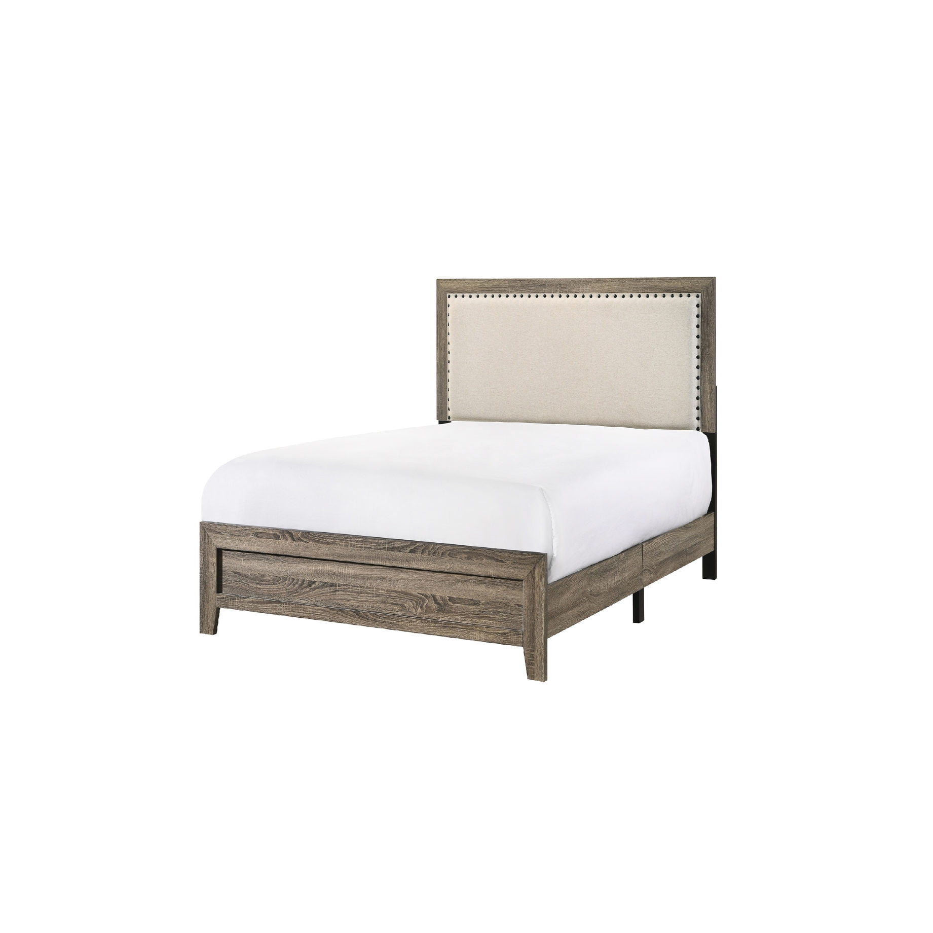 Tufted nailhead grey wooden twin bed - Chic choice for bedroom suites ...