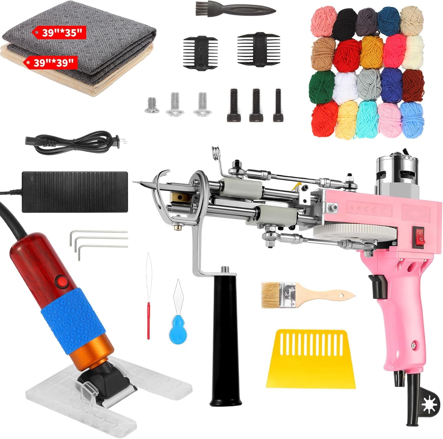 Tufting Gun with Carpet Trimmer, 2 in 1 Cut & Loop Pile Rug Tufting Gun ...