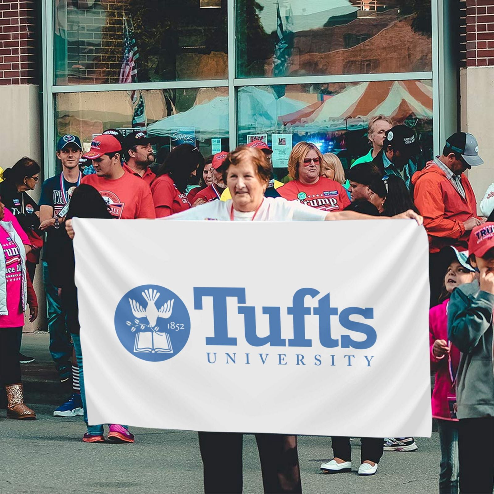 Tufts University Flag 3x5 Outdoor ,Sewn Stripes, Stronger Brass ...