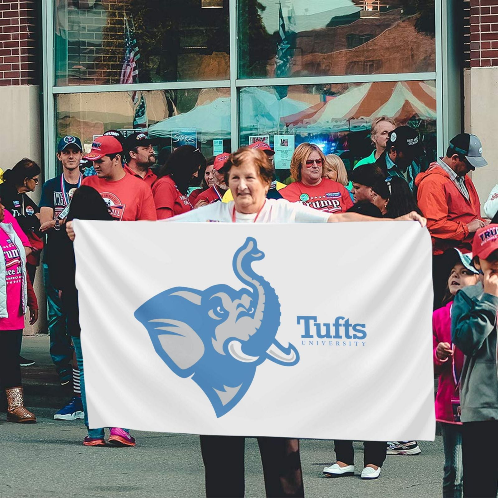 Tufts University Flag 3x5 Outdoor ,Sewn Stripes, Stronger Brass ...