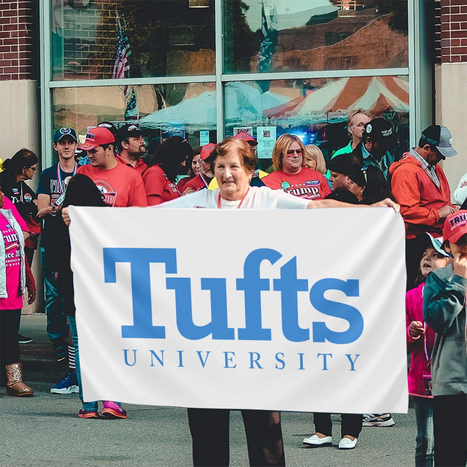 Tufts University Logo Flag 3x5ft, Home Garden Flag, Suitable For Indoor ...