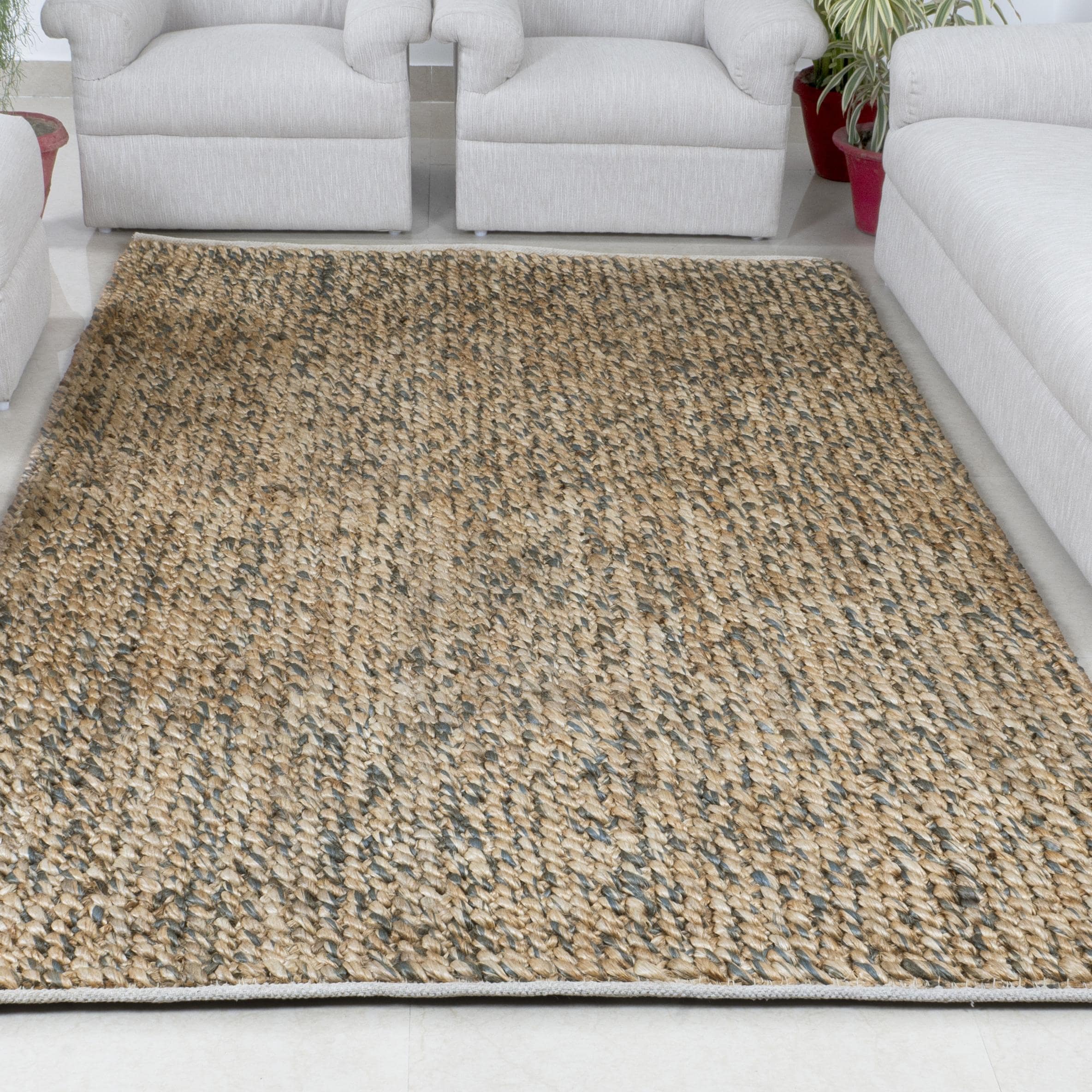 Tufty Home Honey Comb Hand Woven Abstract Rug Brown & Grey Eco Friendly ...